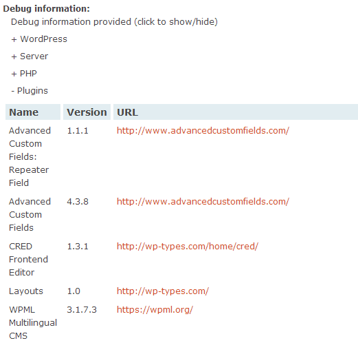 How to provide debug information for faster support - WPML